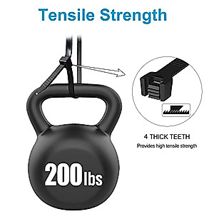 Long Zip Ties Heavy Duty 24 inch, Large Zip Ties with 200 lbs Tensile Strength, Big Cable Ties, Black, 50 Pack, by GAIIAN