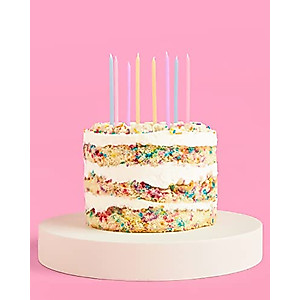 xo, Fetti Skinny Pastel Happy Birthday Party Candles - 8 Pieces | Cute Bday Supplies, Fun Cake Decorations