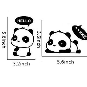 Removable Switch Sticker, 4 Pcs Cute Cartoon Pandas Wall Sticker, Light Switch Decor Decals, Family DIY Decor Art Car Stickers Home Decor Wall Art for Kids Living Room Office Decoration
