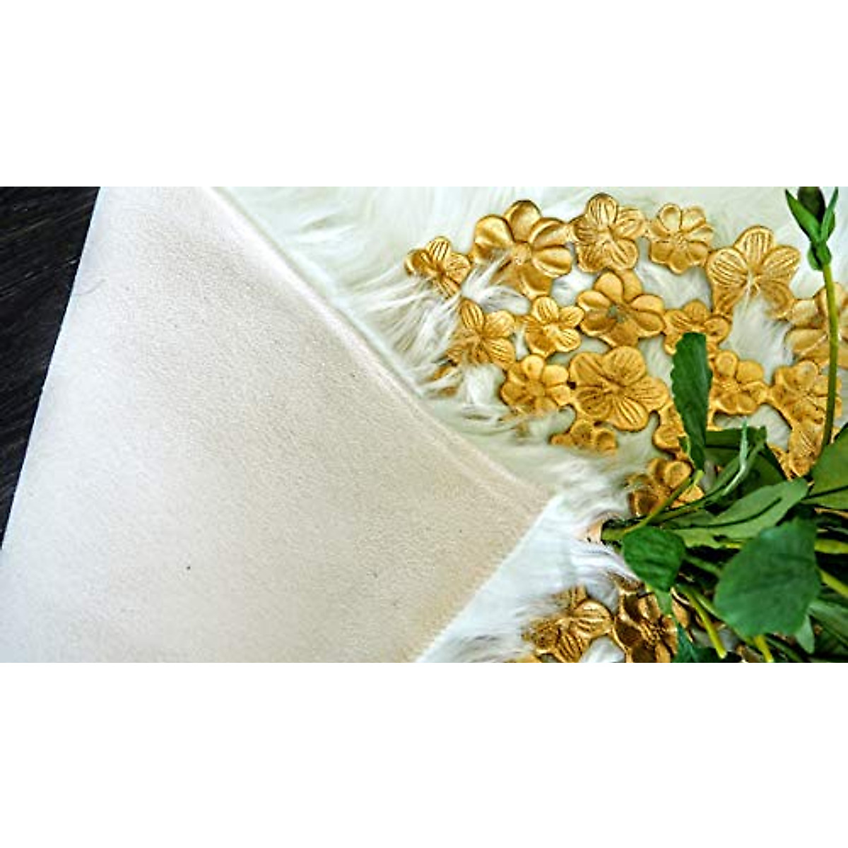 Imitated Sheepskin Faux Fur Rug Carpet Washable Mat for Bedroom, Living Room or Bathroom (2x3 Ft Rectangular)