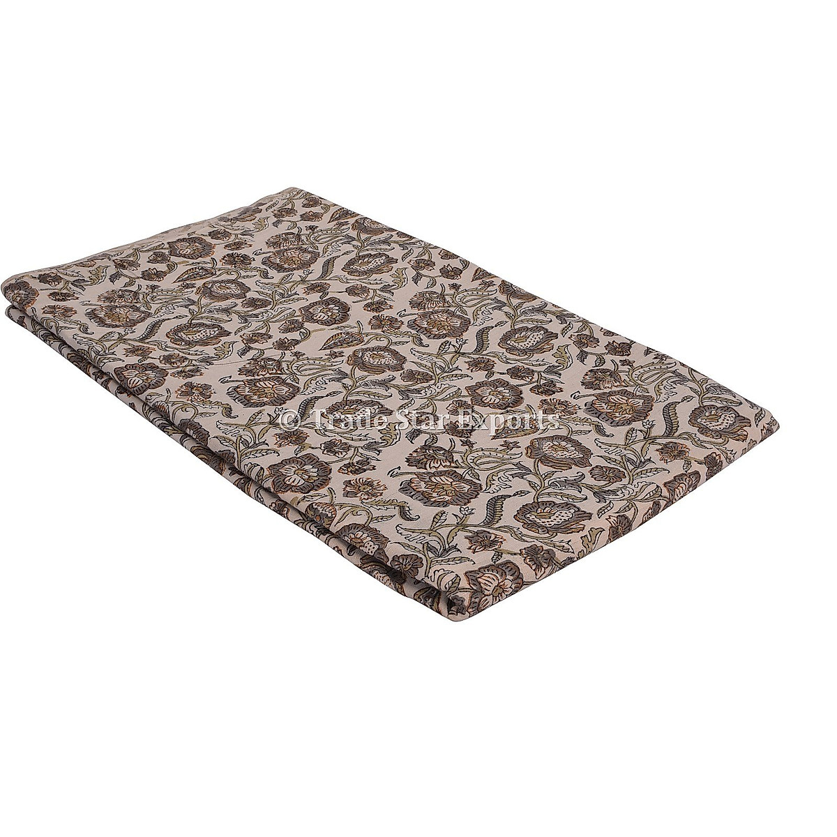 Trade Star 3 Yard Hand Block Print Fabric 100% Cotton Natural Fabric for Dressmaking Indian Ethnic Running Sewing Fabric for Crafting for Home Decor (Pattern 20)