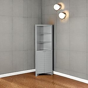 RiverRidge Madison Tall Corner Cabinet-Gray, No Size, Grey