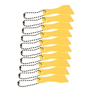 KONTONTY 50 Pcs Scraper Ticket Scratcher Tools Scraper for Pottery Tickets Scraper Tool for Ticket Scratcher Key Ring Scratching Tools Handy Scraper Yellow Plastic
