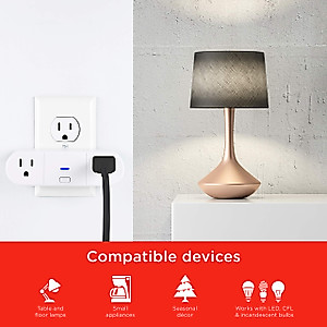 UltraPro Smart Plug, Wi-Fi, 2 Outlets, Works with Alexa, Echo & Google Home, No Hub Required, App Controlled, ETL Certified, 2 Pack, 51403