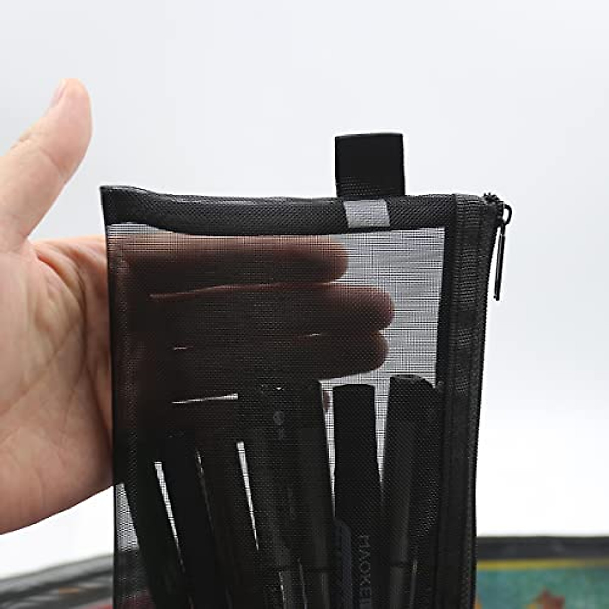 WOLUNSI Zipper Pouch A4 A5 A6 Size Mesh Zipper Bags Clear Zipper Pouch Small Organizer Bag Zipper Folder Bag Cosmetic Bags Travel Storage Bags