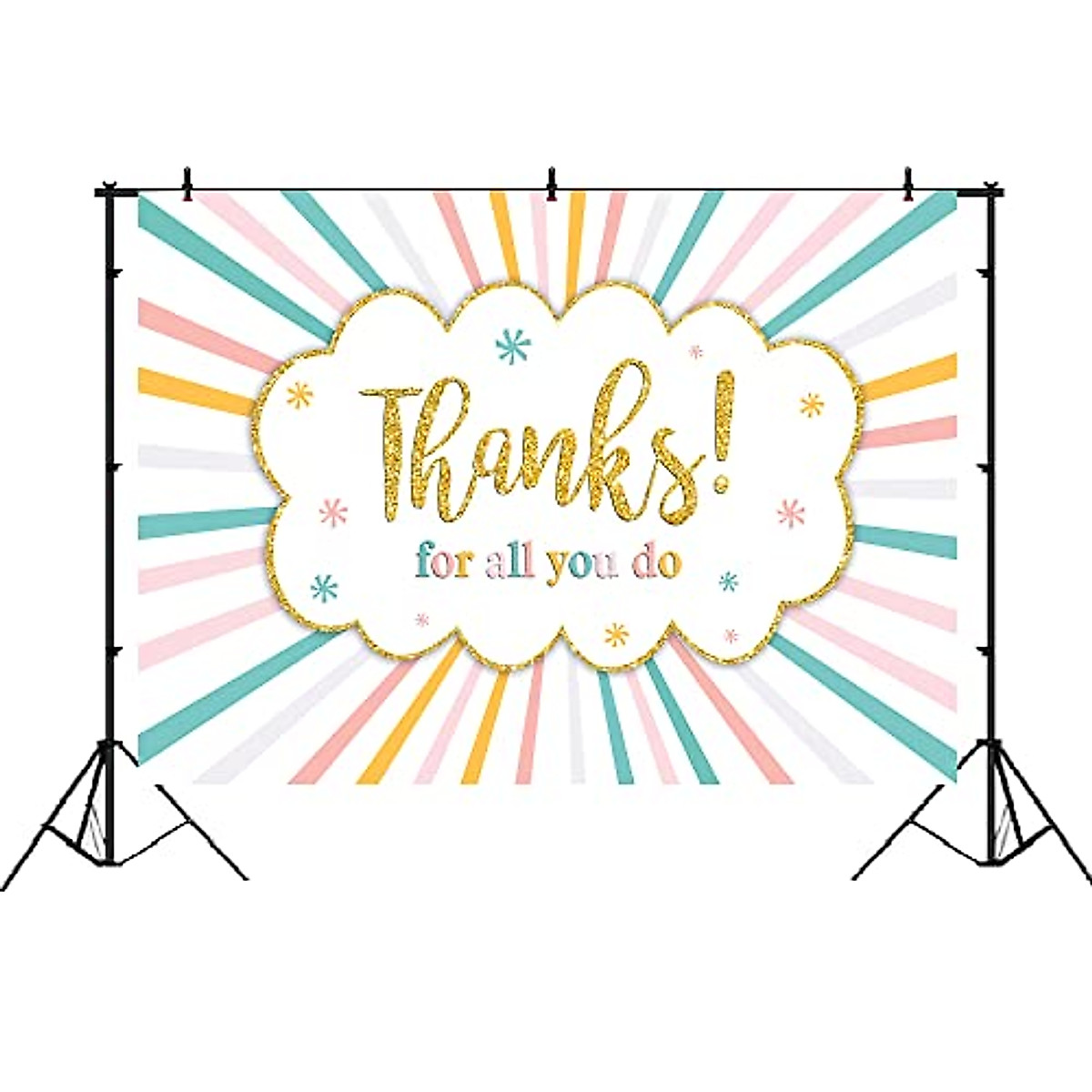 Lofaris Thanks for All You Do Photo Backdrop Thank You Party Background Thanks to Staff Teachers Professors Doctors Photo Banner Happy Retirement National Nurse's Day Party Supplies 7x5ft