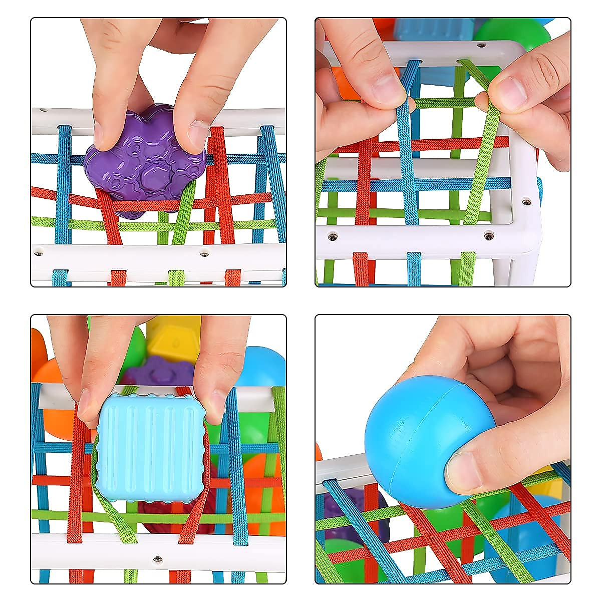 Ingooood Baby Sensory Bin Shape Sorting Toys Preschool Toys & Early Development Activity Toys for Babies and Toddlers Ages 10 Months and Up (12pcs)