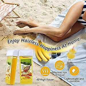 Roll on Wax, Wax Roller Kit for Hair Removal, Honey Roller Waxing Kit Include 2 Honey Soft Wax Cartridge & 100 Non-Woven Wax Strips, Portable Pink Wax Heater Machine for Women & Men, Waxing Roller Kit