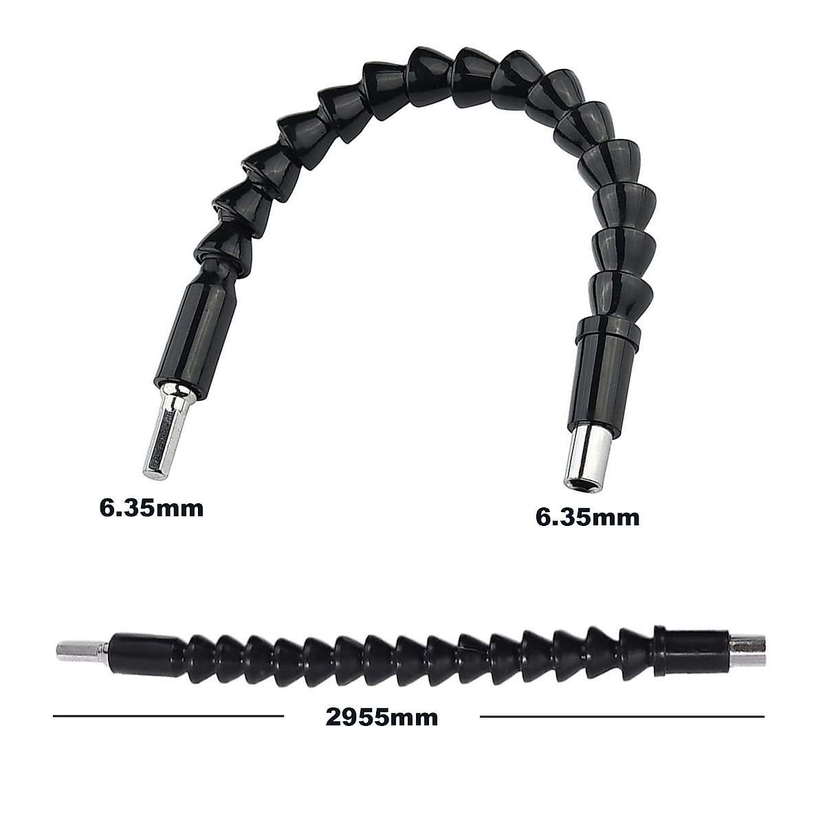 Super Bit, Superbit Screwdriver Flexible,Flexible Drill Bit Extension, Super Bit Bendable Tool, Suitable for all Electric Hand Drills (2 piece Black)