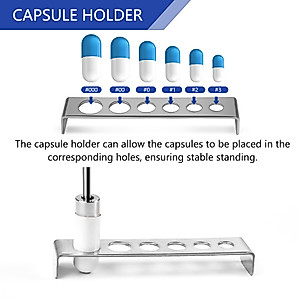 Artcome 15 PCS Versatile Capsule Filling Tool Kit for Pill Filler - Lab Scoops, Powder Pan, Herb Tamper and Capsule Holder - Ideal Tools for Medication and Supplements - All Sizes 000 00 0 1 2 3 4 5