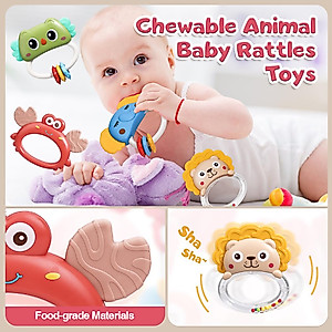 Mini Tudou Baby Crib Mobile with Music and Lights,360°Rotation Remote Control Musical Mobile for Crib with 400 Lullabies,Projection Night Light and Chewable Rattle Toy,Crib Mobile for Girls and Boys