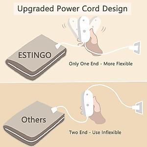 ESTINGO Electric Blanket Throw Size, 50"x60" Heated Throw Blanket for Kids, Heating Blanket with 5 Heating Levels & 4 Hours Auto Off for Couch & Bed, Ideal Gift, Beige