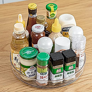 Lazy Susan Turntable for Cabinet, 2 Pack 9.3 inch Clear Lazy Susan Organizer Plastic Makeup Organizer Bathroom Jewelry Holder