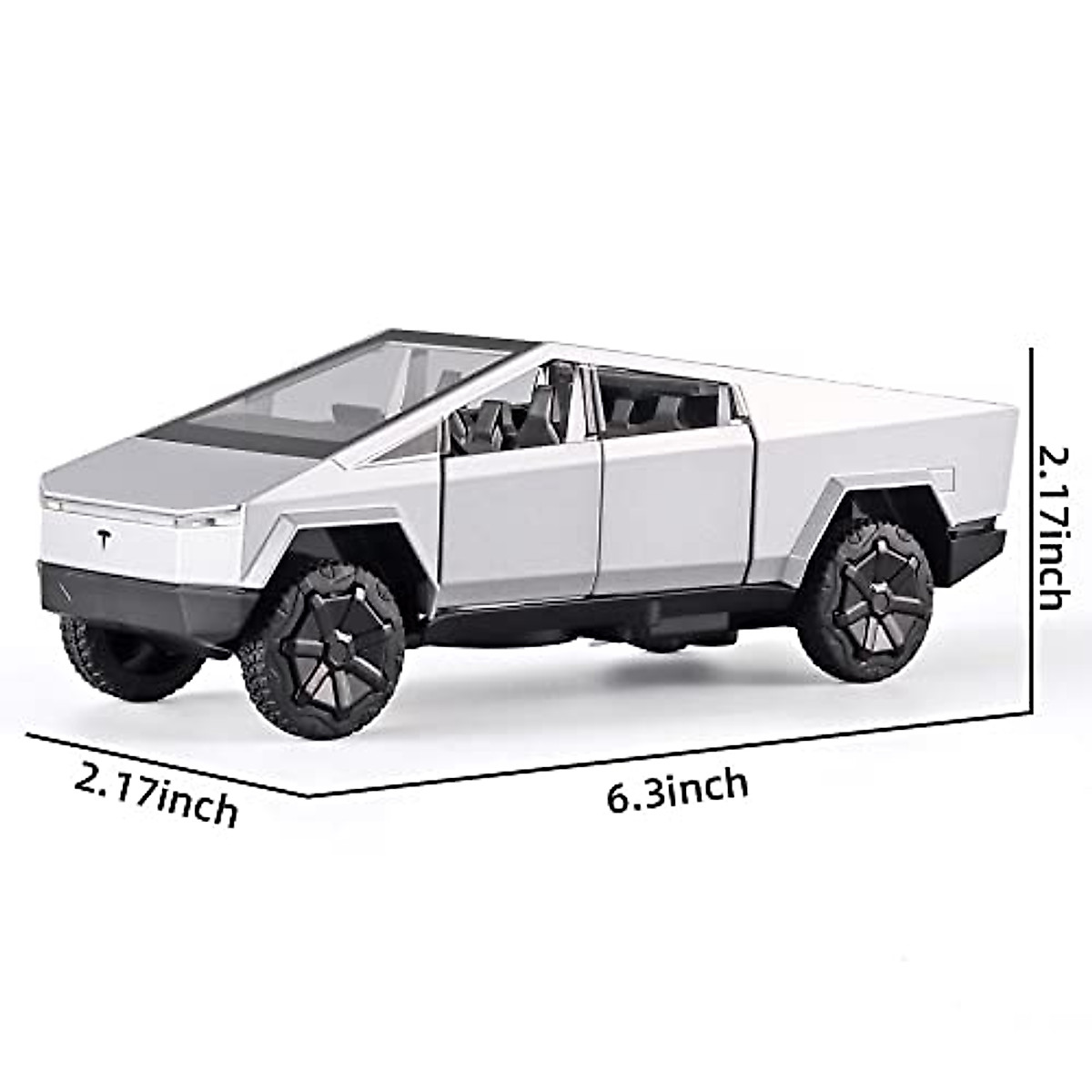 OANMYJJO 1/32 Scale Diecast Cybertruck Car Model，Zinc Alloy Toy Car，with Sound and Light、Pull Back，for Kids Age 3 Year and UP （Kids Gift）