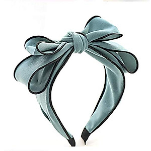 Sluxa Bow hairbands for women， cloth Hair Accessories，Knotted Twist Cloth Adult Solid Color Green Headbands for Women.…