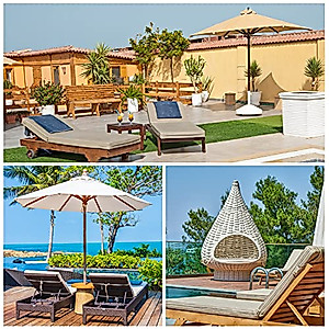 BPS Outdoor Lounger Cushion 72''L x 22''W x 3.5”H Patio Furniture Chair Seat Cushion Olifen Fabric Slipcover Sponge Foam - Set of 2