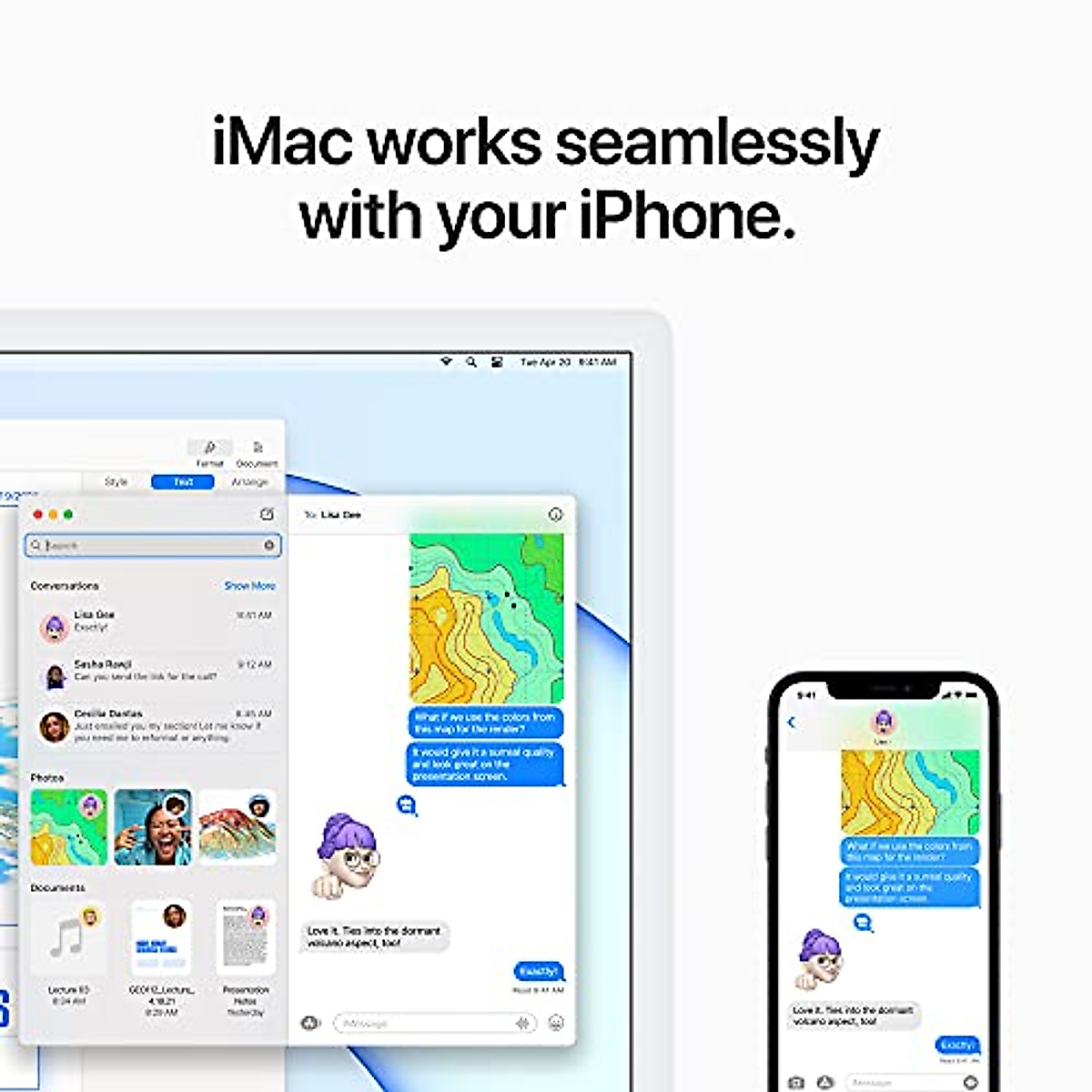 Apple 2021 iMac All in one Desktop Computer with M1 chip: 8-core CPU, 8-core GPU, 24-inch Retina Display, 8GB RAM, 256GB SSD Storage, Matching Accessories. Works with iPhone/iPad; Purple
