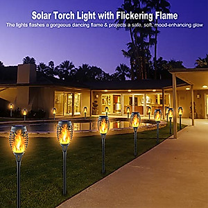 Permande 16 Pack Upgraded Solar Lights Outdoor, Mini Solar Torch Lights with Flickering Flames, Waterproof Landscape Decoration Dancing Flame Lights for Garden Pathway Yard, Auto On/Off Dusk to Dawn