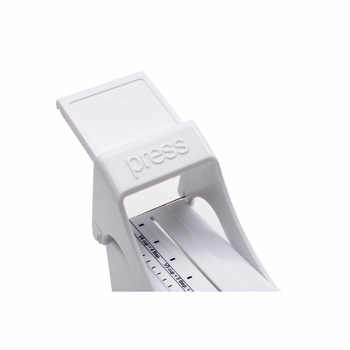 KitchenArt Buttermate Butter Cutter Slicer, Measuring Dispenser and Keeper, White