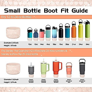 WUQID Protective Bling Heart Texture Silicone Boot Sleeve for Stanle Tumbler Quencher 40oz 30oz 20oz & IceFlow Flip 20-30oz and 12-24oz Hydro Sport Flask Bottles, Anti-Slip Bottle Bottom Sleeve Cover