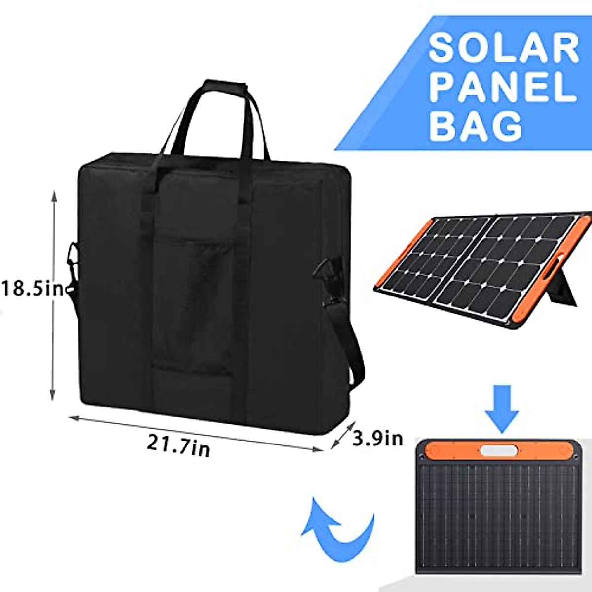 Rilime Solar Panel Storage Bag Compatible with Jackery Solar Panel 60 Watt,Solar Panel Bag Solar Panel Carrying Case with Pocket