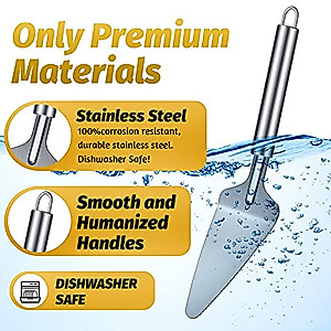 3 Pieces Pie Server Set Stainless Steel Pie Spatula Serrated with Comfortable Handle, Easy to Grip for Cutting and Serving Desserts Pizza and Cake