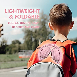 MIDOLA Kids Headphone Wired Over Ear Foldable Noise Protection Light Stereo Headset with Inline Cable AUX 3.5mm Mic for Young Boy Girl Child Travel School Pad Notebook Laptop Tablet Blue