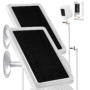 Super Solar Panel Charger for Stick Up Cam 2nd & 3rd Gen for Spotlight Cam Battery, Quick Charge Output 5.5V 4.5W, DC 3.5mm Barrel Plug (1 Pack) White