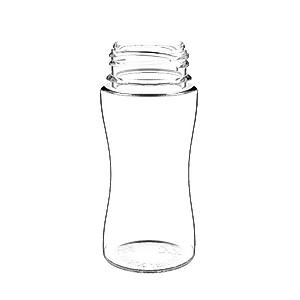 BOTTLES Chubby Gorilla - 100ML Unicorn Bottle - Clear Bottle Natural Cap - V3 (3 PACK)