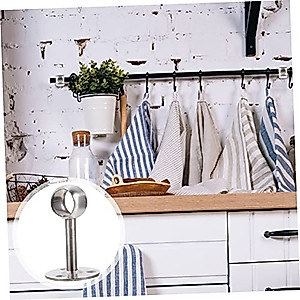 Garneck 8pcs Clothes Rail Flange Closet Rod Shelf Bracket Ceiling Mount Shower Rods Ceiling Mount Drapery Stainless Steel Hooks Shower Rod Hooks Metal Shelf Brackets Curtain Rod Support