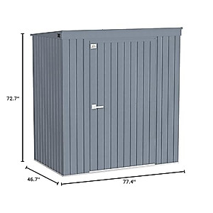 Arrow Shed Elite 6' x 4' Outdoor Lockable Steel Storage Shed Building with Pent Roof, Anthracite