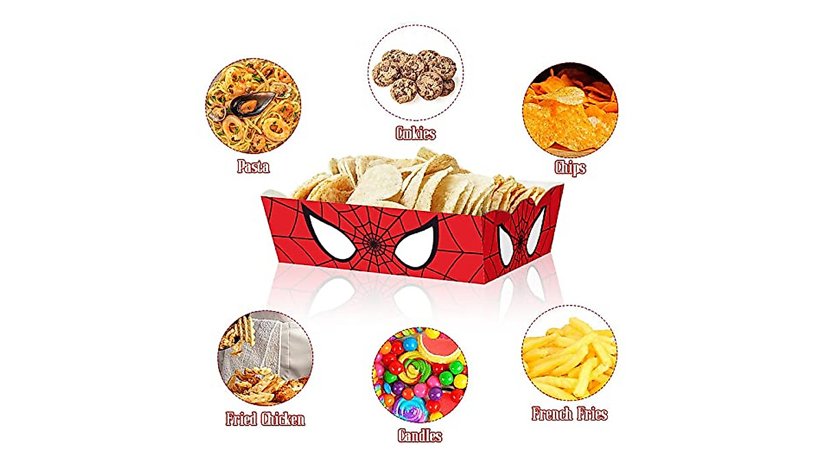 40 Pack Spider Birthday Party Supplies | Fun Food Trays for Themed Events