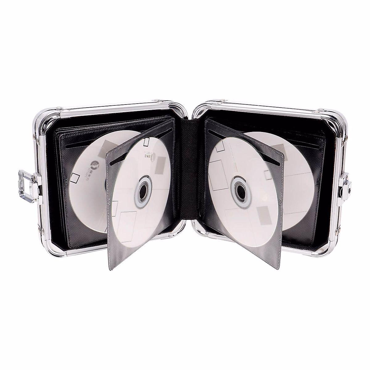 Vaultz Locking CD Case Holder - 24 Disc Storage Capacity, 2.5 x 6.25 x 7 Inch Portable DVD Case Holders w/Carrying Handle - Lockable CD Holder for Car, Travel, Work - Black