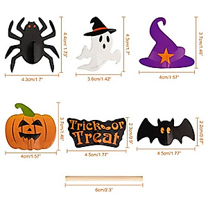 FEPITO 60 Pieces Halloween Decoration Topper Halloween Toothpick Flags Markers for Halloween Party Decor