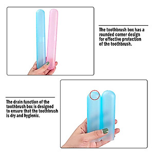 Travel Toothbrush Case,Portable Plastic Toothbrush Box Mixed Color Toothbrush Travel Holder Case Storage Cover(7 Pack)