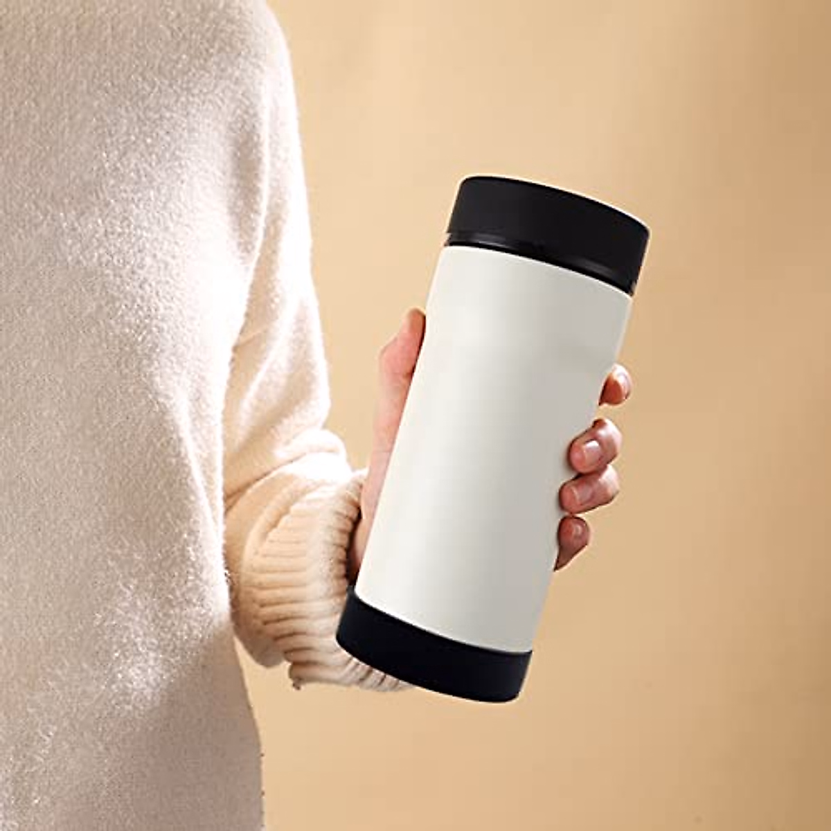 10 Pack 65mm Silicone Coasters Rubber Bottoms Tumblers Sleeve Water Bottle Bumpers Insulation Mat Non-Slip Cup Mug Coaster (Black + White)