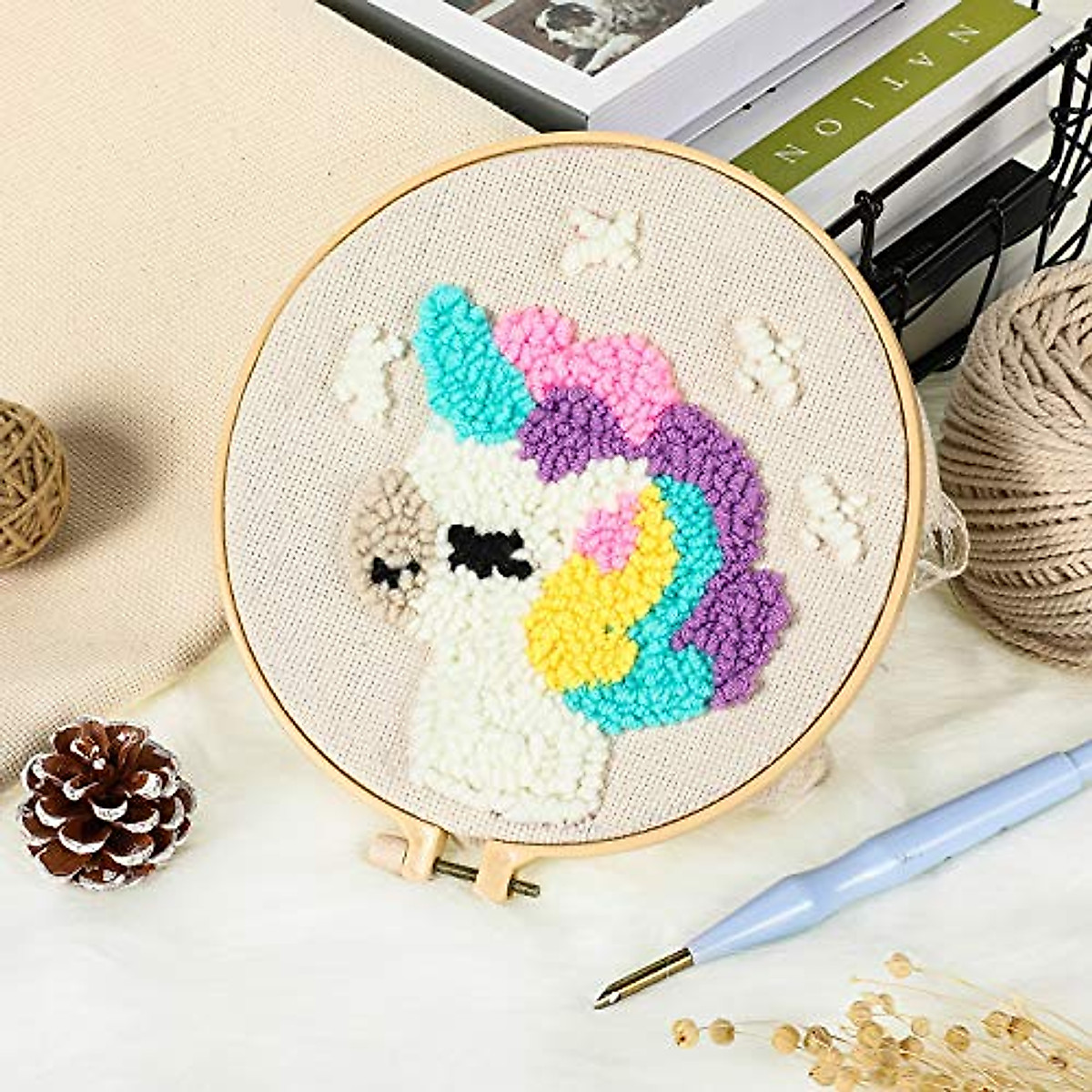 Punch Needle Cloth Needle Embroidery Fabric Needlework Fabric DIY Handmade Cloth for Art Embroidery Crafts Favors, 2 Yards by 1 Yard