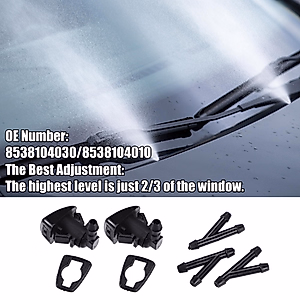 uxcell 1 Set Windshield Washer Water Nozzle Spray No.8538104030/8538104010 for Toyota Tacoma Base Pre Runner S-Runner 2001-2004