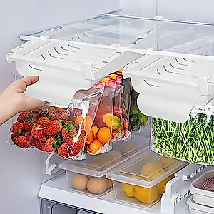 Retractable Refrigerator Hanging Storage Rack, Best Solution to Clean and Organize Zipper Bag Tray Zipper bag Holder Rack Hanger