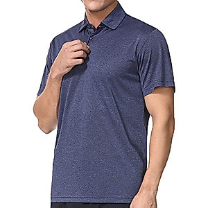 Men's Dry Fit Golf Polo Shirt (as1, Alpha, l, Regular, Regular, Dark Blue)