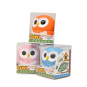 Golandstar Cute Cartoon Owl Timers Mini Size 60 Minutes Mechanical Kitchen Cooking Timer Clock Loud Alarm Counters Manual Timer (Orange)
