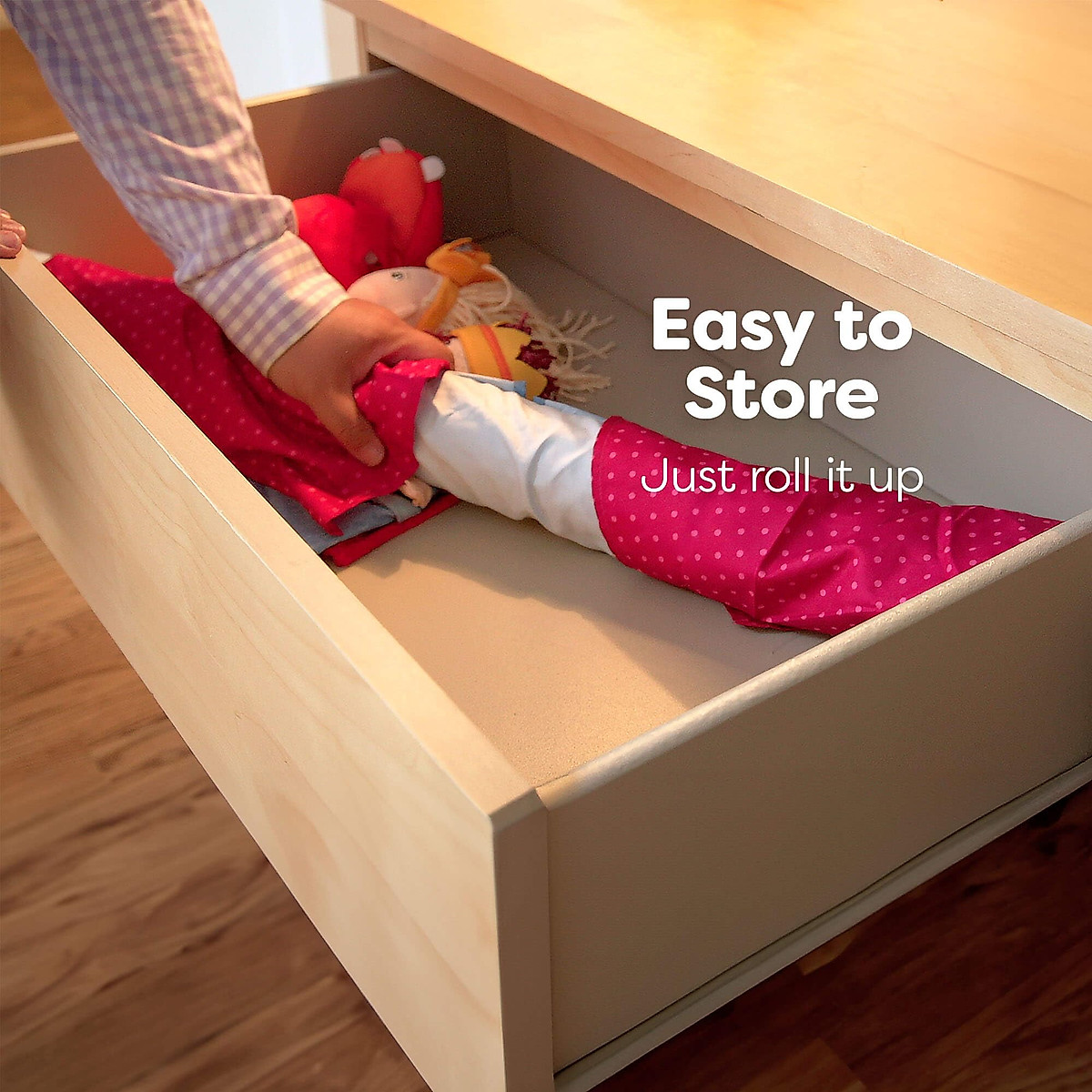 HABA Doorway Puppet Theater - Space Saver with Adjustable Rod: Ideal for Pretend Play, Hand Puppets, Educational Kids Activities, & Toys for Toddlers