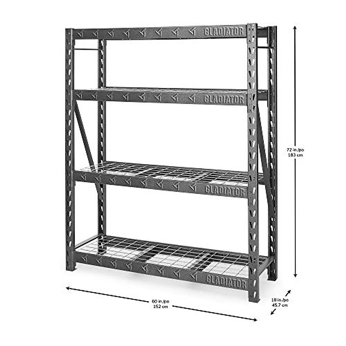 60" Wide Heavy Duty Rack with Four 18" Deep Shelves