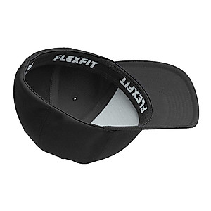 Koloa Surf Company - Men's Classic Wave Flexfit Cool & Dry Poly Block Mesh Cap (Large-X-Large-Black/White Embroidered Logo)