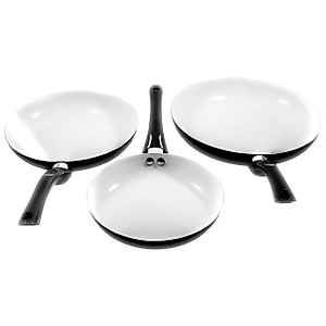 Nonstick Frying Pans Set 3 Piece (Black) Frying Pan with Lid Non Stick Pan/Skillet Bio Supreme From Jean-Patrique