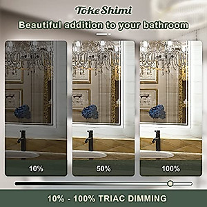 TokeShimi LED Bathroom Mirror Lighted Vanity Mirror, Large Backlit Mirror Anti Fog Wall Mounted Dimmable Makeup Mirror with Front Lights & Backlight(Horizontal&Vertical) (48 x 30 Inch)