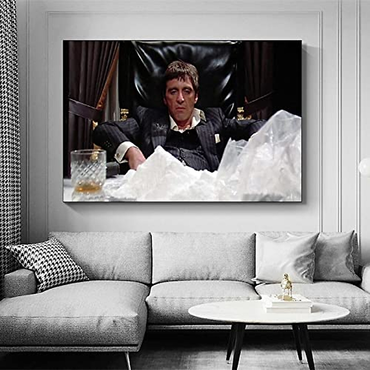 IFUNEW Pacino Scarface Poster Decorative Painting Canvas Wall Art Living Room Posters Bedroom Painting 16x24inch(40x60cm)