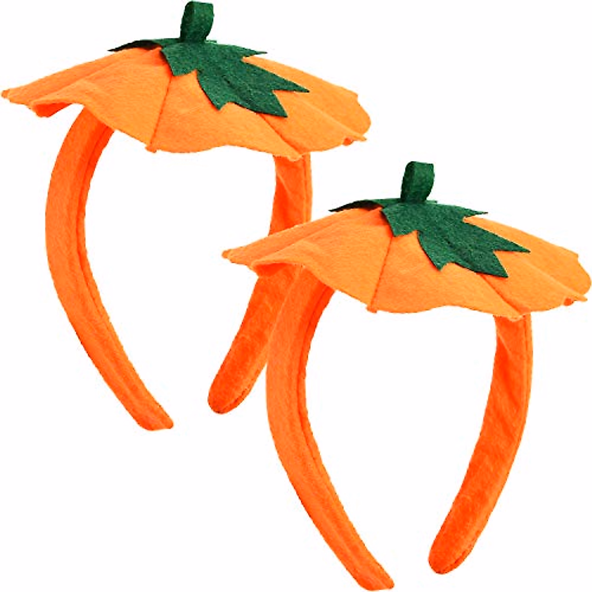 WILLBOND 2 Pieces Halloween Pumpkin Headbands Pumpkin Hair Hoops Pumpkin Hair Band Halloween Costume Party Headwear Accessory