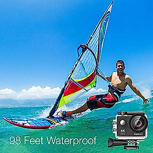 REMALI CaptureCam 4K Ultra HD and 12MP Waterproof Sports Action Camera Kit with Carrying Case, 3 Batteries, Dual Battery Charger, 2” LCD Screen, WiFi, Remote Control, and 21 Mounts and Accessories