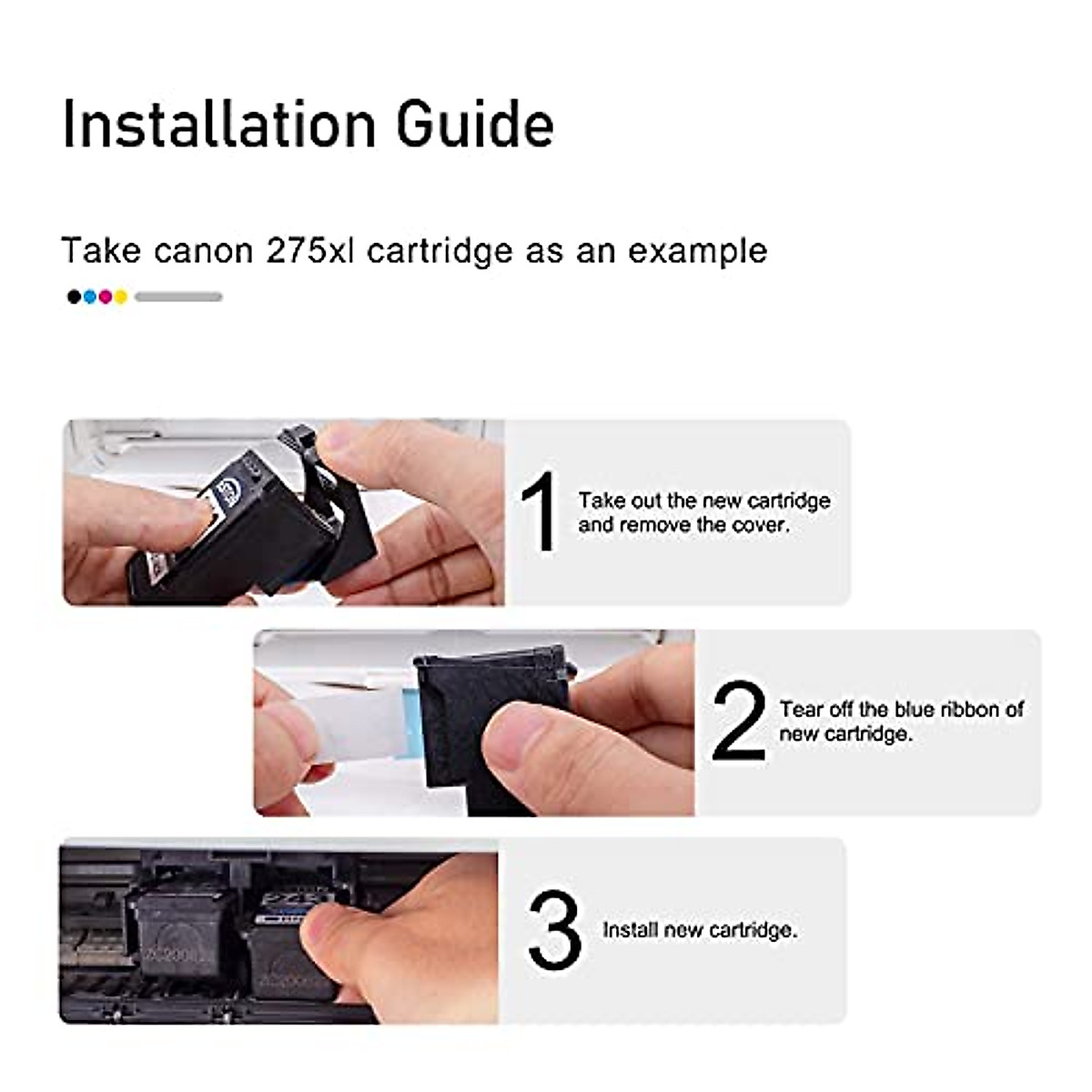 275XL 276XL Remanufactured Replacements for Canon Printer Ink 275XL 276XL Combo Pack 275XL 276XL PG-275 CL-276 for Canon Pixma TR4720 TS3522 TS3520 TS3500 TR4722 TR4700 Printer(1Black,1Color)